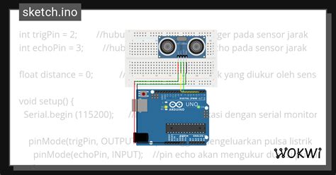 sensor jarak sulwana adawiyah wokwi esp32 stm32 arduino simulator