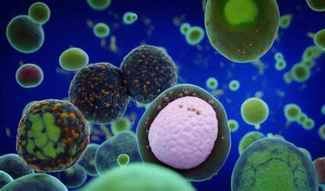 Cell Life Abstract Scientific Illustration Stock Illustration