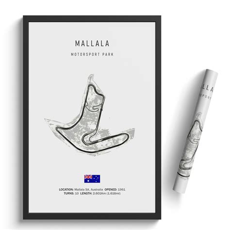 Mallala Motorsport Park Racetrack Print Illustrated Tracks