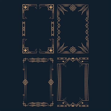 Premium Vector Vintage Art Deco Frames Object