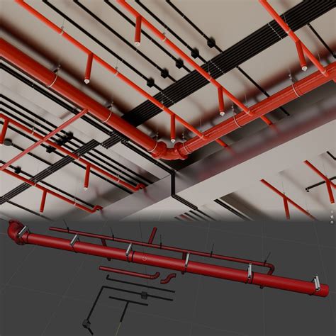 Electrical Fire Piping Free Industrial Parts Models Blendkit