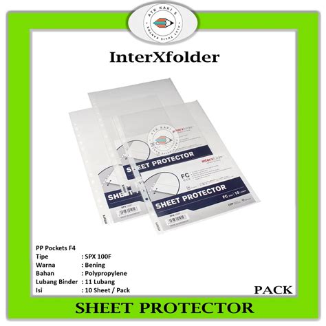 Jual Inter X Folder Sheet Protector Pp Pockets F4 Pack Jakarta Utara Sarana Atk Tokopedia