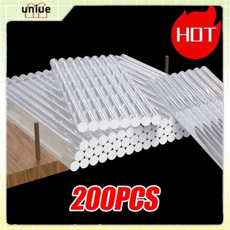 200pcs Hot Melt Adhesive Glue Sticks Translucent Small Glue Stick Rod