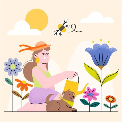 Premium Vector Flat Spring Illustration