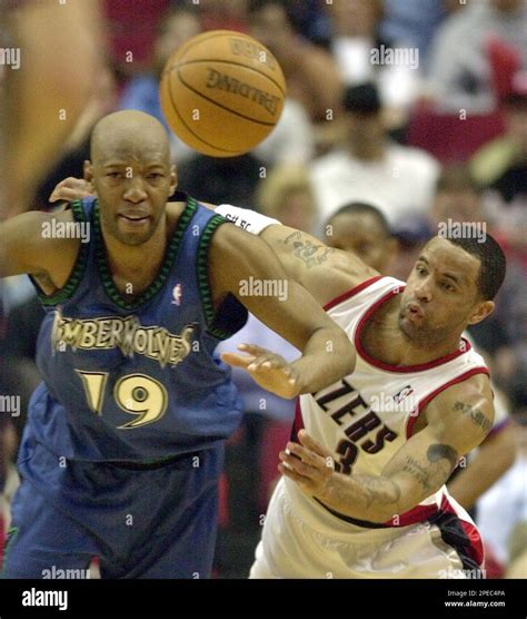Minnesota Timberwolves Guard Sam Cassell Left And Portland Trail