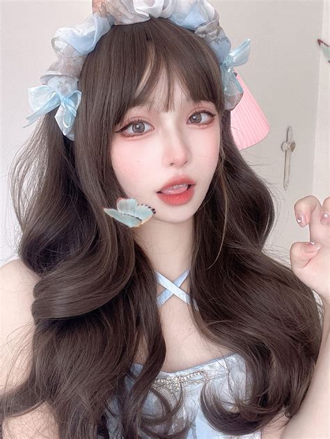Long Body Wave Synthetic Wig With Bangs Medium Length Hair Cuts