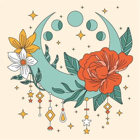 Ilustração De Desenho De Lua Crescente Vetor Grátis