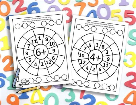 Math Wheels Addition Facts Printable Addition Practice For Beginners Addition Worksheets For