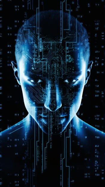 Premium Ai Image The Face Of A Man With A Digital Face On A Computer Screen