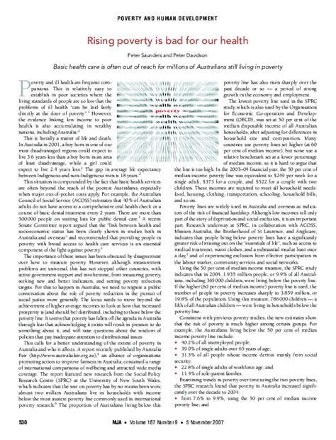 Pdf Poverty And Human Development