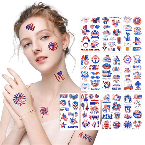 Usa Flag Glitter Tattoos Softysticker Usa 175x9cm 2977669