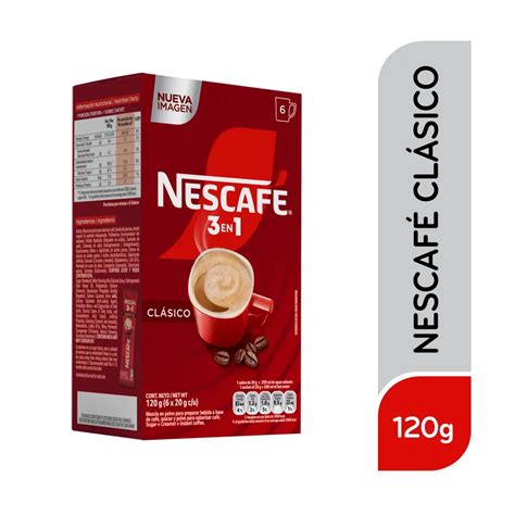Comprar Café Nescafé Clásico 3 En 1 Caja 6 Sobres 120 G Walmart