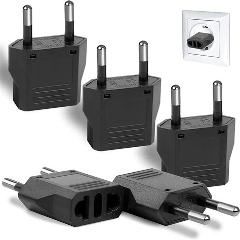 6 Pack European Plug Adapter Us To Europe Plug Adapter European Adapter Type C Plug Adapter