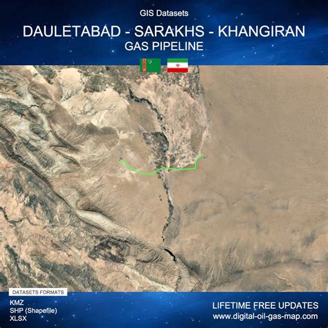 GIS Datasets Of Dauletabad Sarakhs Khangiran Gas Pipeline Pipeline Route Pigging Stations