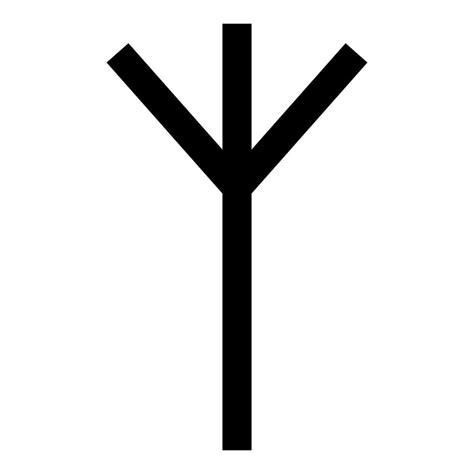 Algiz Elgiz Rune Elk Reed Símbolo De Defensa Icono Color Negro Vector