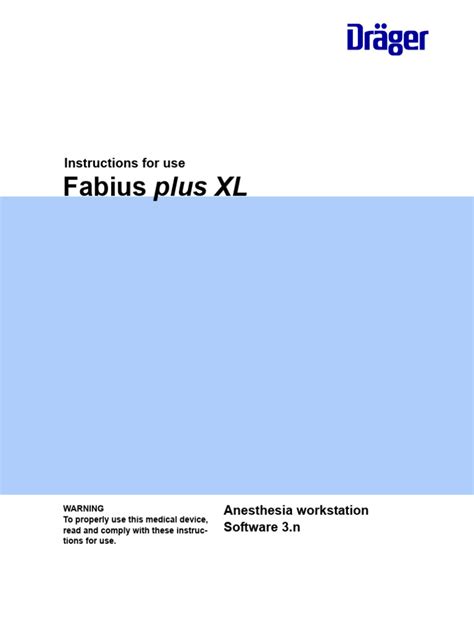 Fabius Plus Xl Pdf Anesthesia Medical Device