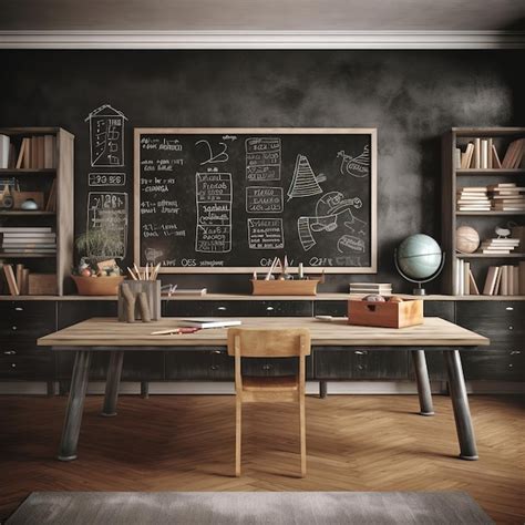 Premium Ai Image Blackboard In A Classroom Premium Ai Image Blackboard In A Classroom