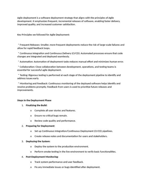 Agile Deployment Edited Pdf Agile Software Development