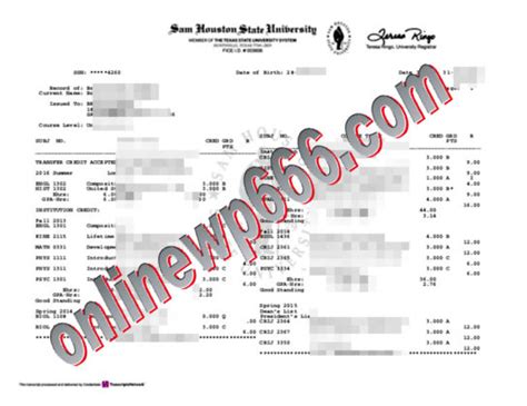 Buy Fake Sam Houston State University Transcript Fake Shsu Transcript