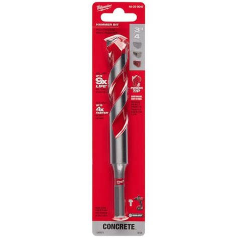 Milwaukee 34 In X 4 In X 6 In Carbide Hammer Drill Bit 48 20 9045