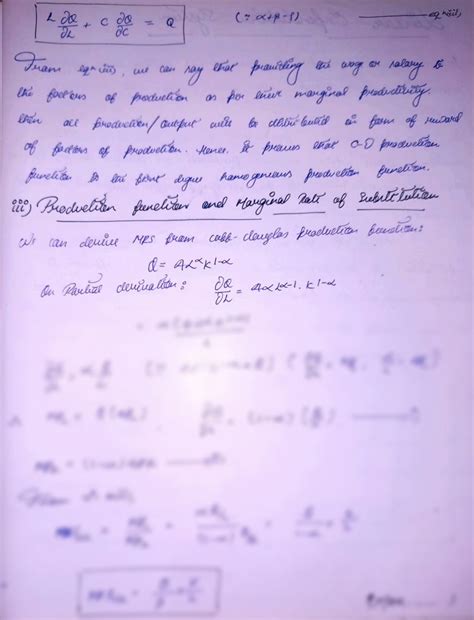 Solution Cobb Douglas Production Function And Bernoulli Theorem