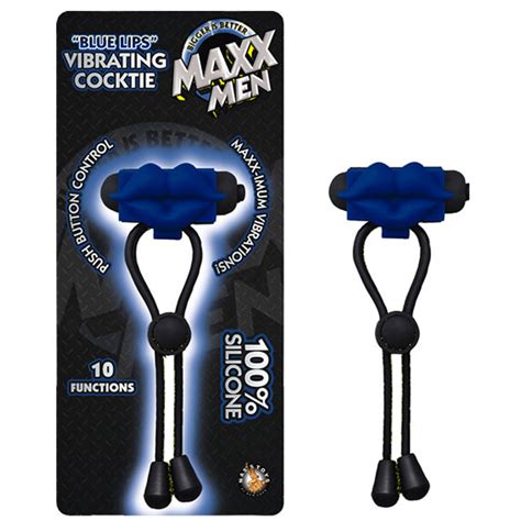 Maxx Men Blue Lips Vibrating Cocktie Lassobolo 10 Function Waterproof