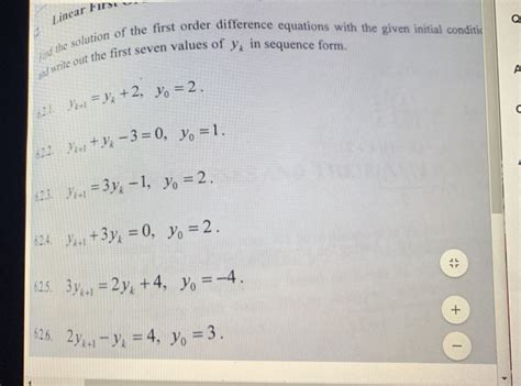 Solved Linear First The First Order Difference Equations