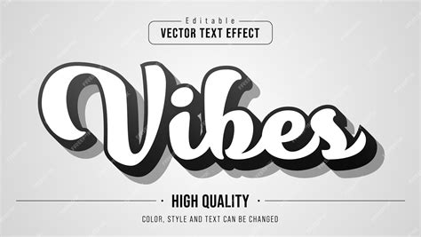 Premium Vector Simple White Vibes Text Effect