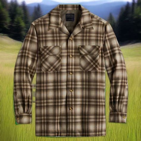 Pendleton Mens Board Shirt Brown White Plaid Kraffs Clothing
