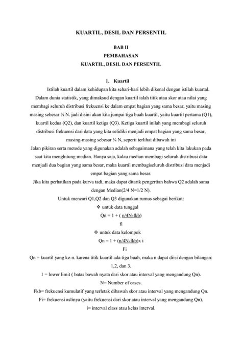 Kuartil Desil Dan Persentil Docx