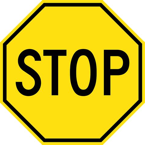 Yellow Stop Sign Free Vector Icons On