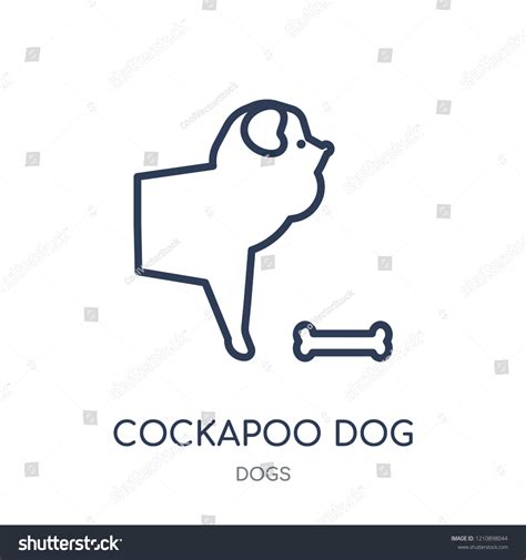 Cockapoo Dog Icon Cockapoo Dog Linear Stock Vector Royalty Free