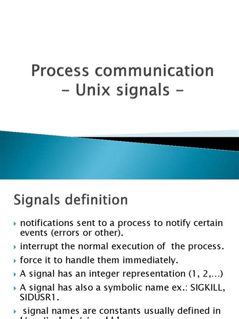 Pdf Process Communication Unix Signals Dokumentips