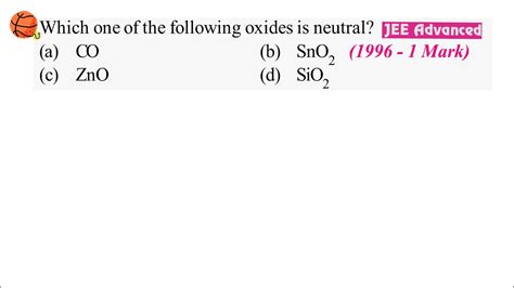 Which One Of The Following Oxides Is Neutral Youtube