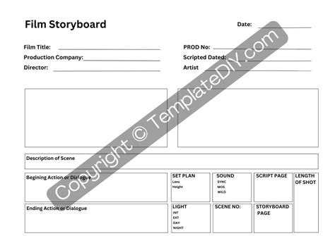 Film Storyboard Template Printable Pdf Word [editable]