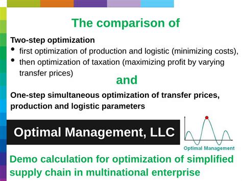 Pdf Simultaneous Optimization Of Transfer Prices And Flows Of Goods In Comparison With