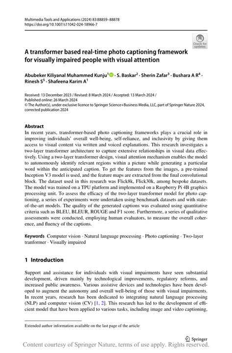 A Transformer Based Real Time Photo Captioning Framework For Visually Impaired People With