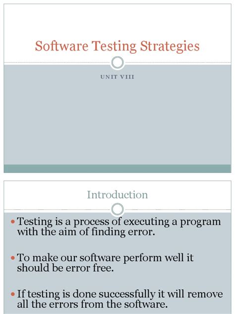 Unit 8 Software Testing Strategies Pdf Software Testing Top