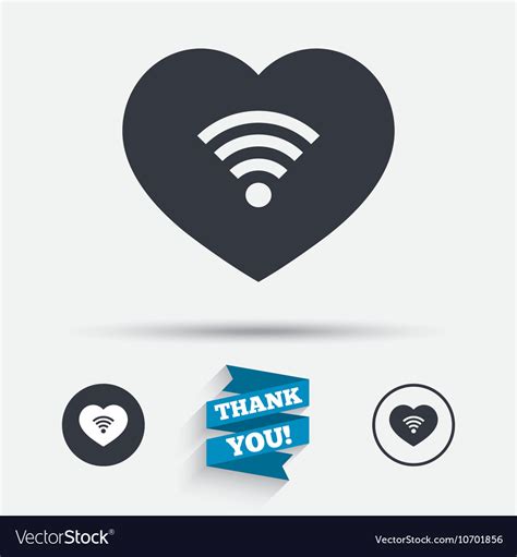 Love Wifi Sign Wi Fi Symbol Wireless Network Vector Image