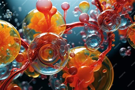A Microscopic View Of Vibrant Nanoparticles Suspended In A Liquid Their