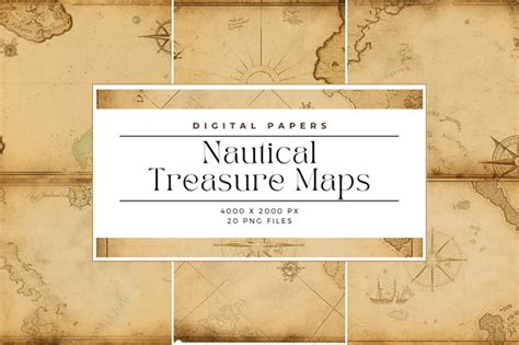 Nautical Treasure Maps Background Graphic By Cecily Arts Creative Fabrica