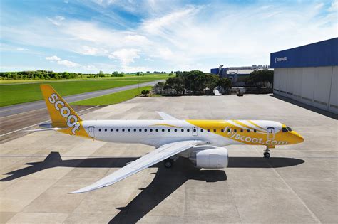 Scoot Takes Delivery Of Its First Embraer E190 E2 Regional Jet Mainly Miles
