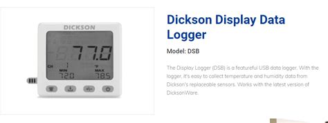 Dickson Display Data Logger Model Dsb The Fully Redesigned Dickson Display Logger Dsb