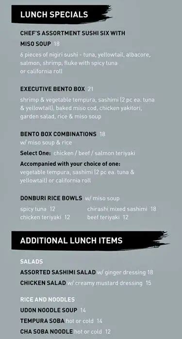 Menu At Sushi Roku Restaurant Newport Beach