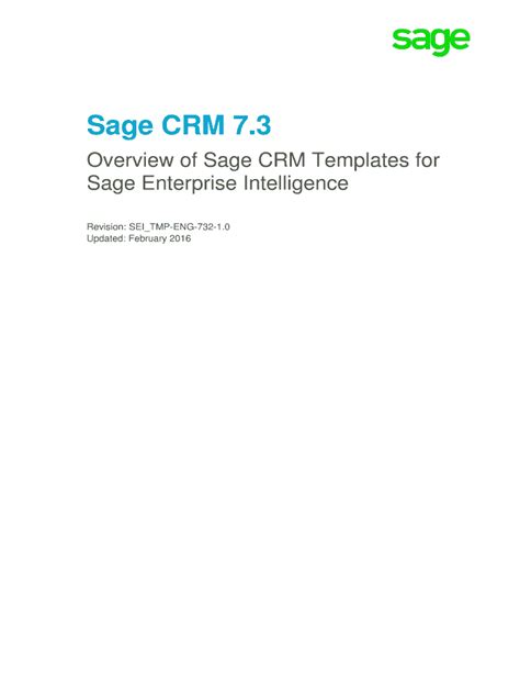 Fillable Online Overview Of Sage Crm Templates For Fax Email Print Pdffiller
