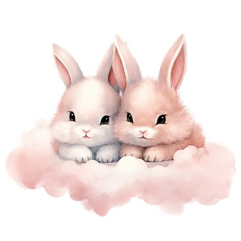 Ai Generated Hoppy Love Valentine Bunny Couple Adorable Rabbit Companions For A Romantic