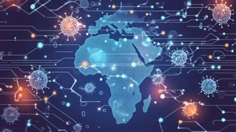 Digital Representation Of Virus Spread Across Networked Africa Stock Image Image Of