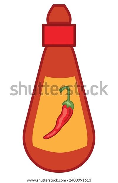 Chilli Pepper Sause Bottle Vector Isolated Stock Vector Royalty Free