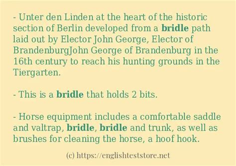 In Sentence Examples Of Bridle Englishteststore Blog