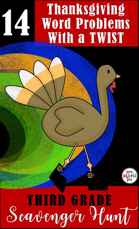 Thanksgiving Math Activity Multi Step Word Problem Scavenger Hunt